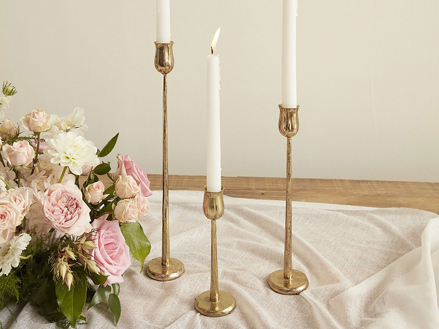 Set of 3 Candle Sticks - Floral Home and Holiday